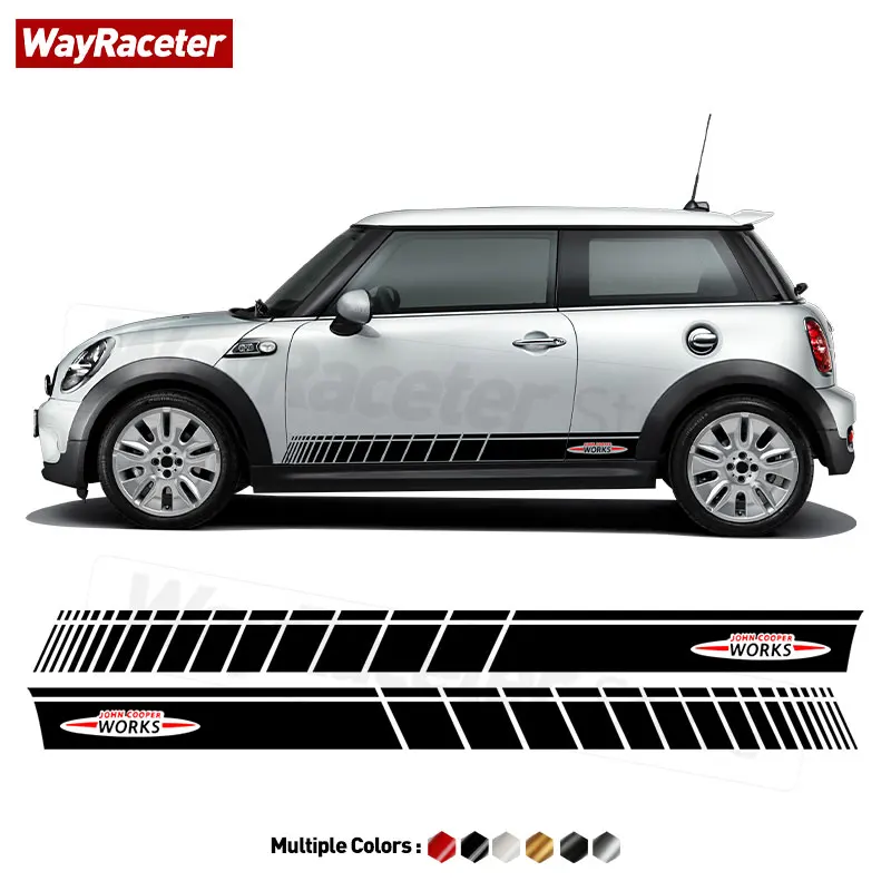 2-Pcs-John-Cooper-Works-Graphic-Vinyl-Decal-Door-Side-Stripes-Skirt ...