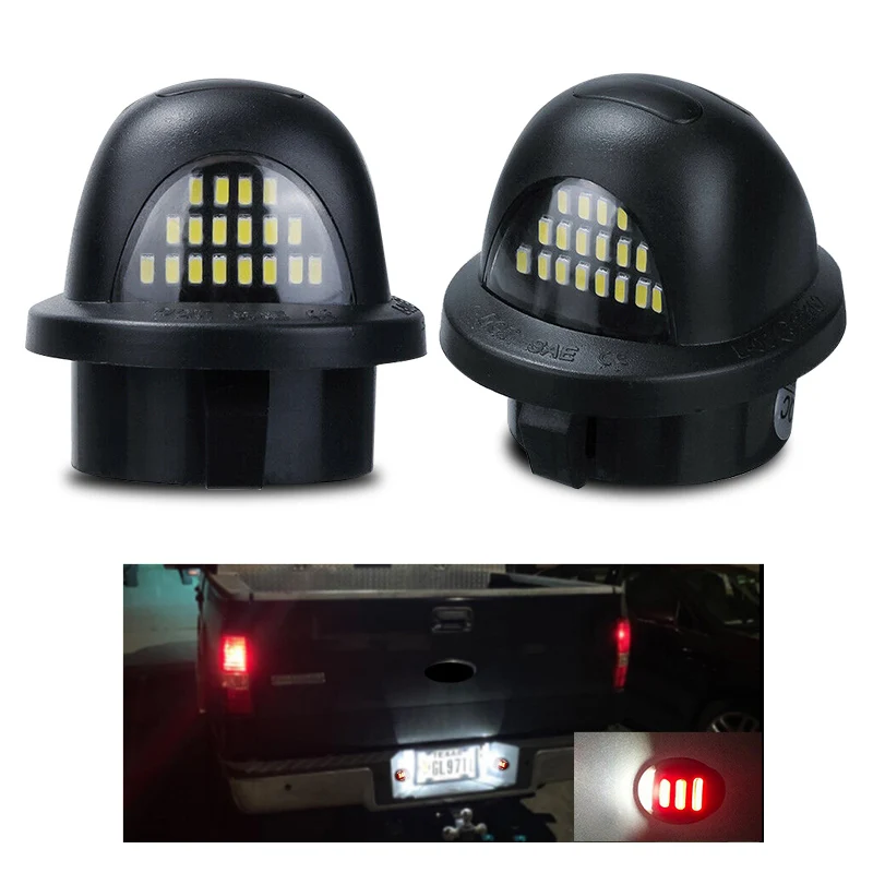 F67Z13550AA F1TZ13550A White Red 18 LED License Plate Light Tag Light ...