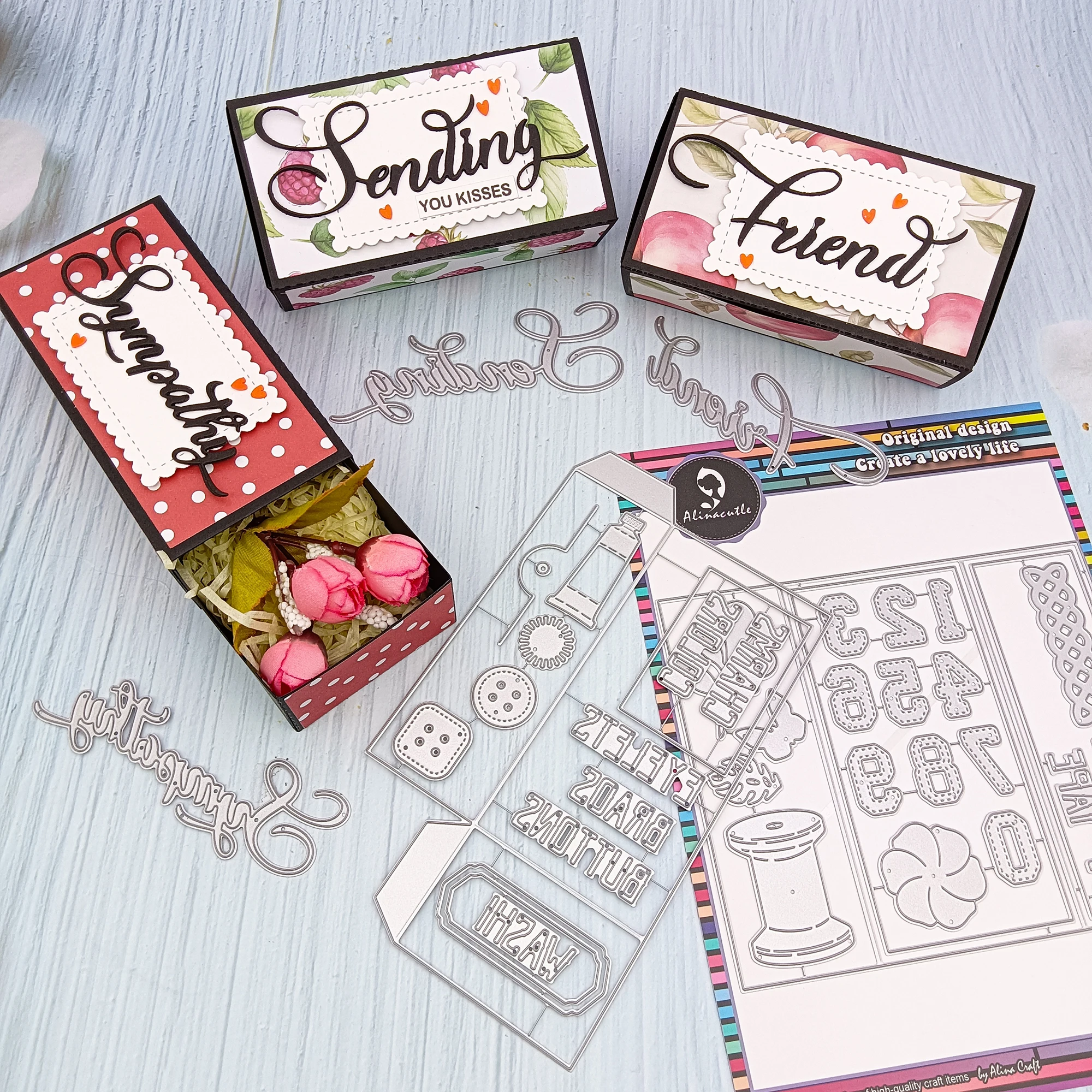 Metal Cutting Dies Gift Storage Box Words Scrapbooking Paper craft ...