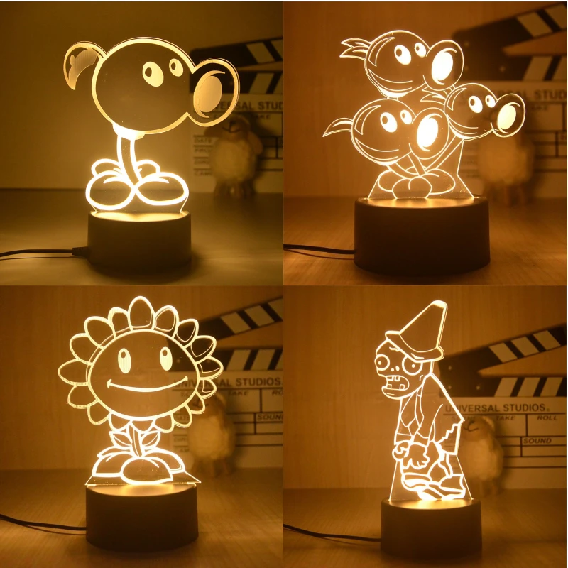 Plants-vs-Zombies-Game-Peripheral-Toys-3d-Night-Light-Creative-Children ...