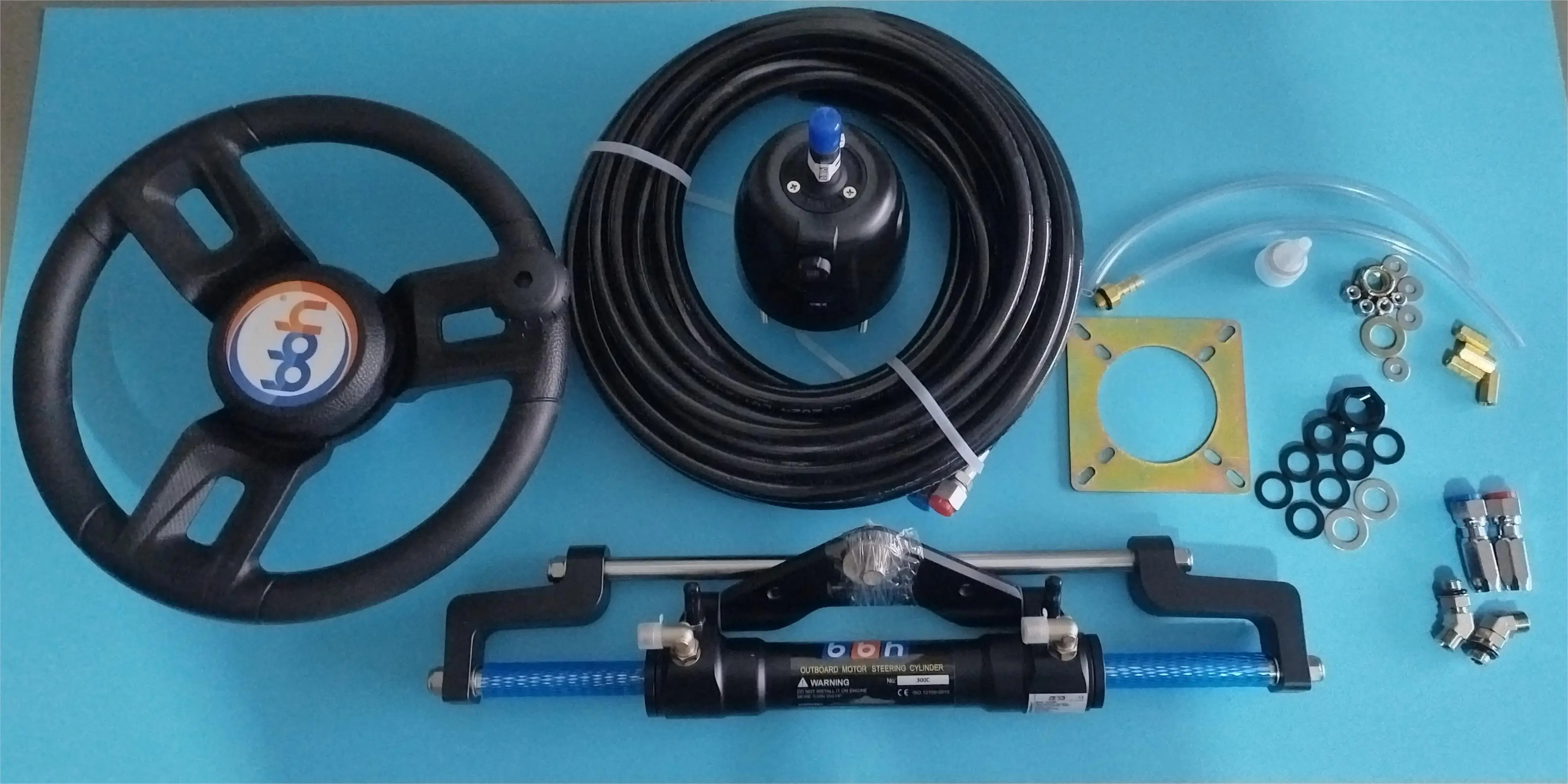 Marine-Hydraulic-Outboard-Steering-Kit-for-Outboard-up-to-300HP-with ...
