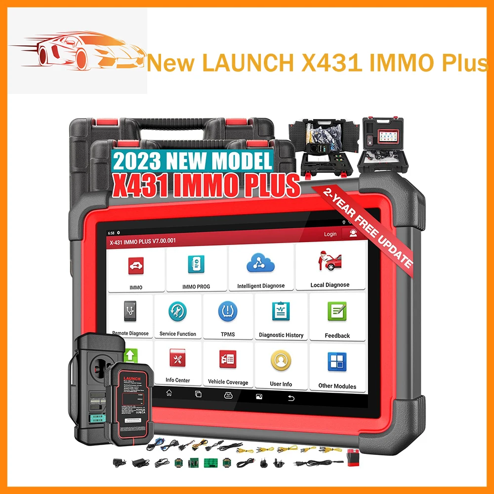 2023 New LAUNCH X431 IMMO Plus Key Programmer Car Diagnostic Tools Auto OBD2 Scanner ECU Coding ...