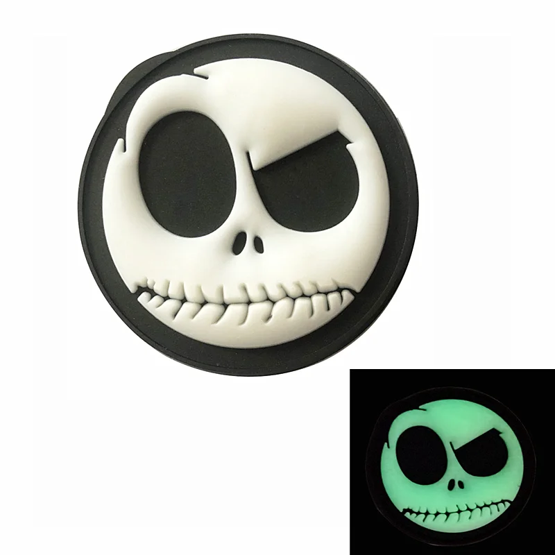 Luminous Clown Nightmare Smiley Funny Skull 3D PVC Patch Glow In The Dark Halloween Decoration ...