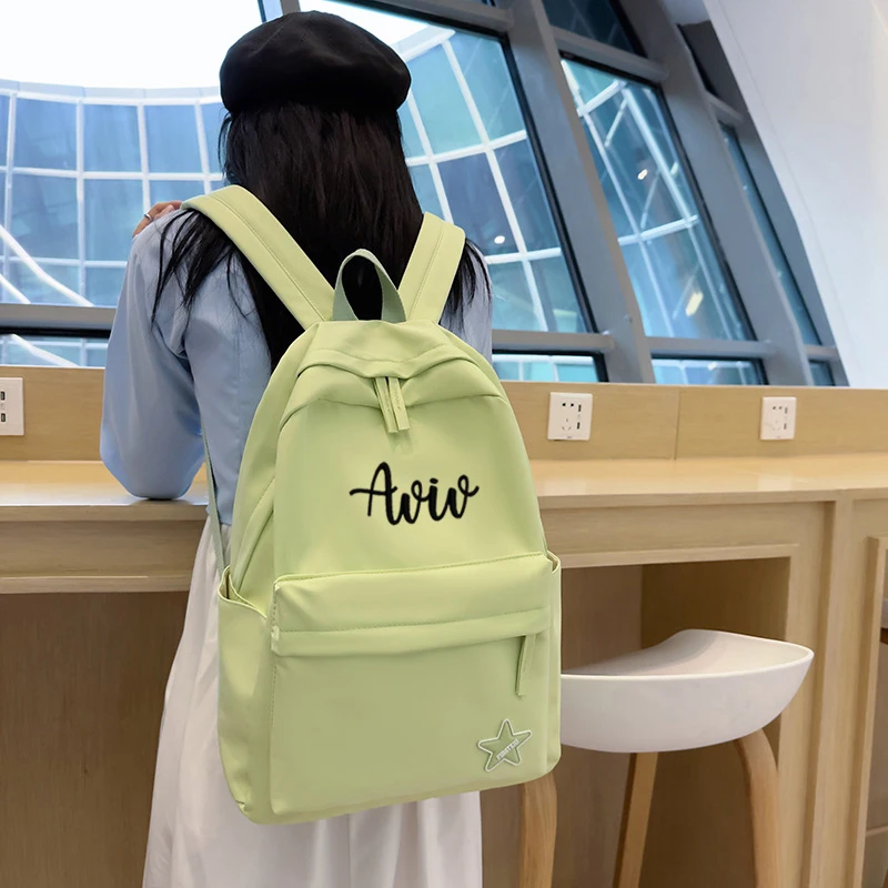 Personalized-Korean-Canvas-College-Backpack-Custom-Name-Fashion-Large ...