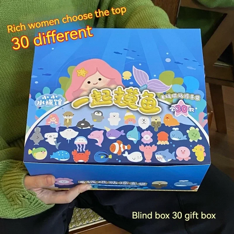 30pcs-box-Original-Small-Aquarium-Marine-Animal-Plush-Refrigerator ...