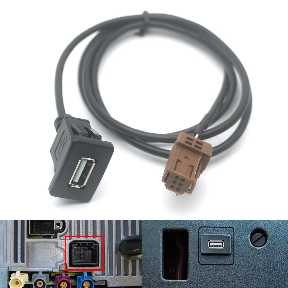 6-Pin-Square-USB-Female-Dash-Board-Mount-Panel-Extension-Cable-Adapter ...