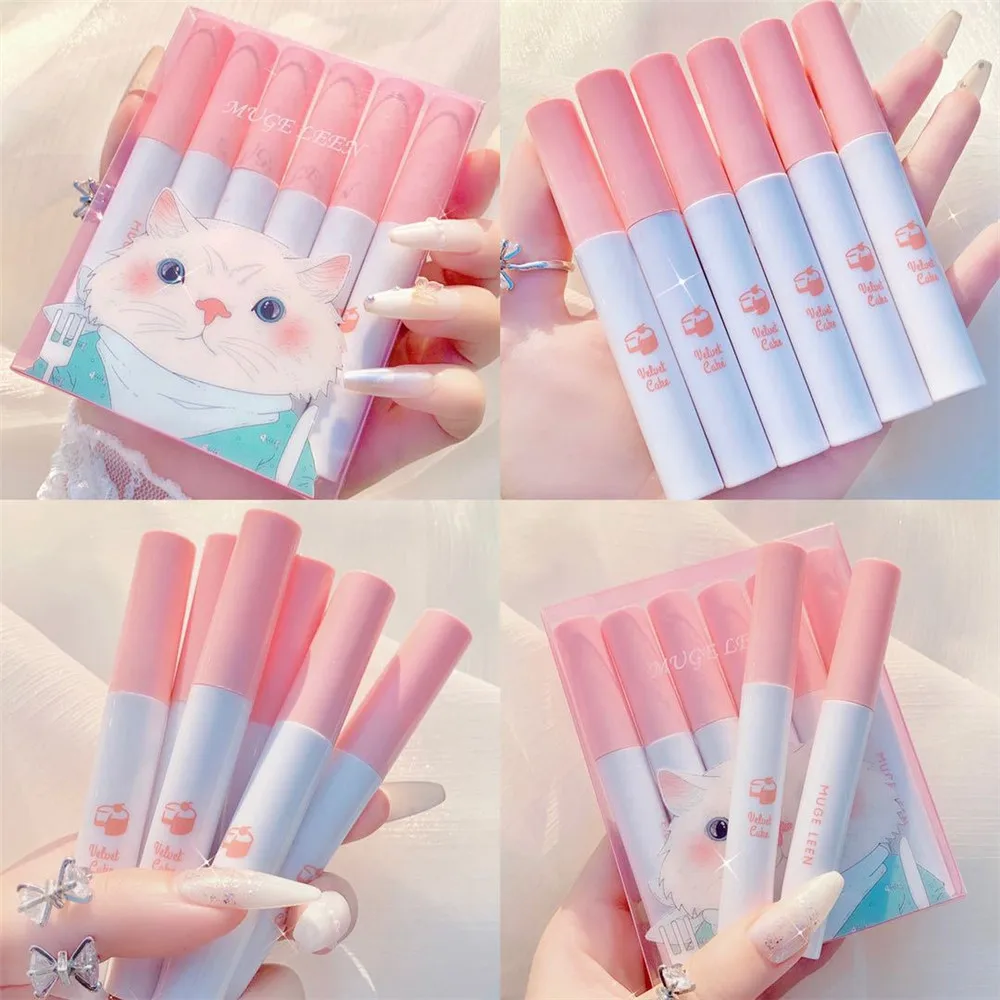 Juego-de-pintalabios-de-larga-duraci-n-maquillaje-hidratante-de-terciopelo-mate-resistente-al ...