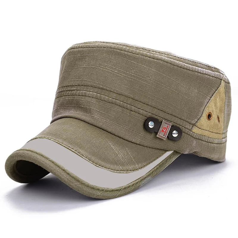 2022 브랜드 남성 밀리터리 캡 캐주얼 생도 모자 워싱 코튼 플랫 탑 캡 여성 빈티지 육군 모자 본 맨 캡 여름 가을 Aliexpress