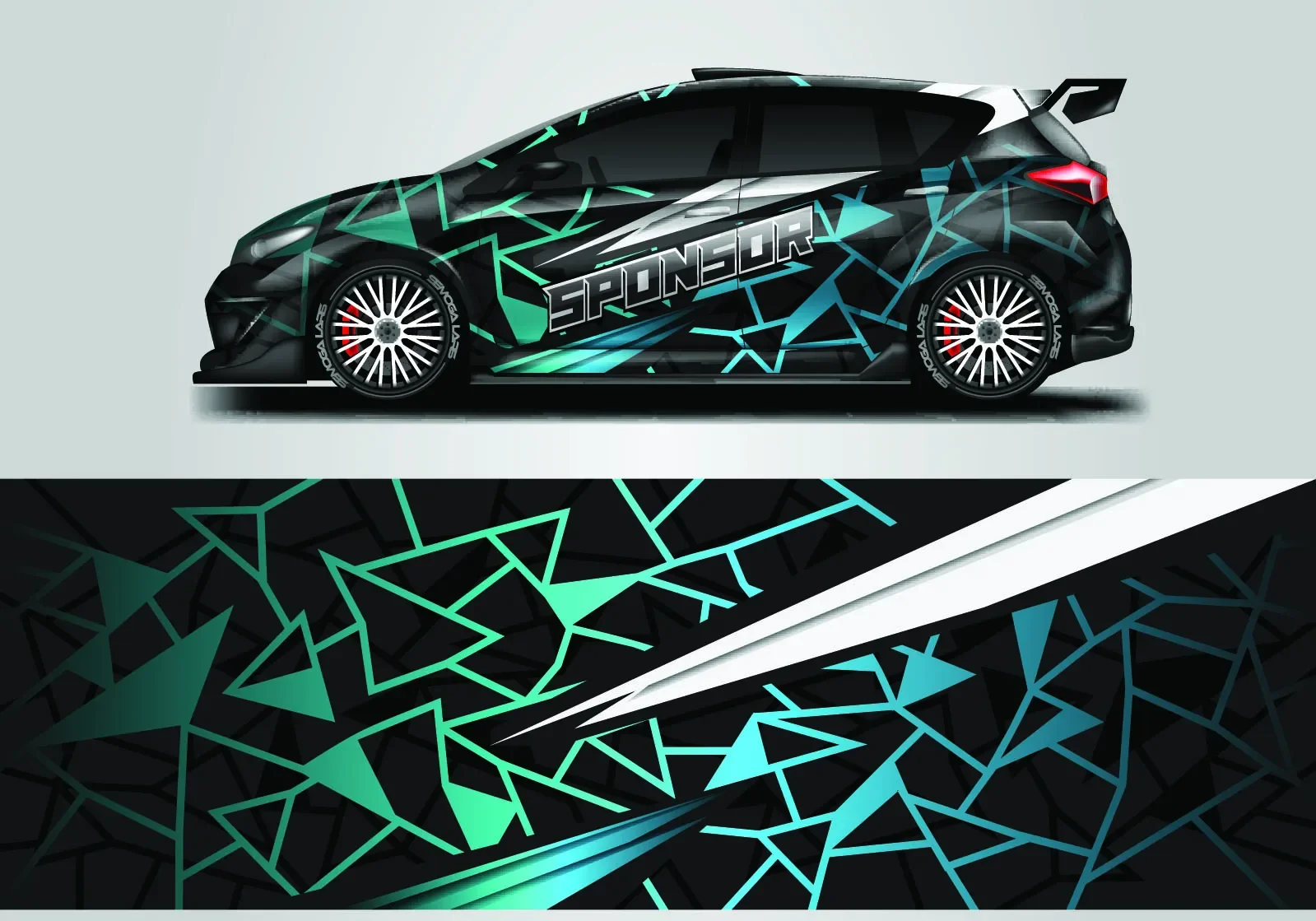 Cool-Racing-Car-Graphic-Decal-Full-Body-Vinyl-Wrap-Modern-Design-Vector ...