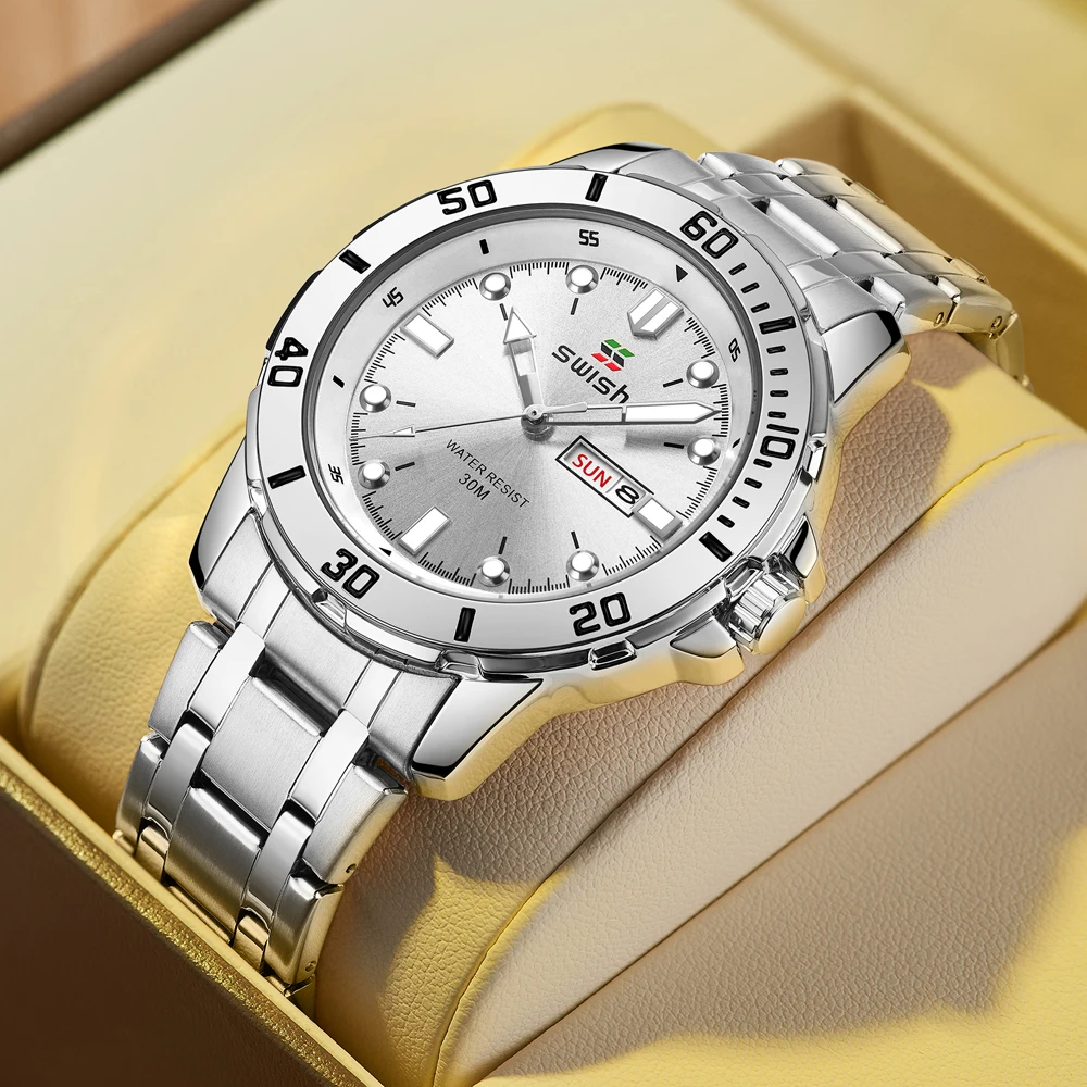 SWISH-Gift-Watch-for-Men-Quartz-Movement-Silver-Dial-Weekday-Date ...
