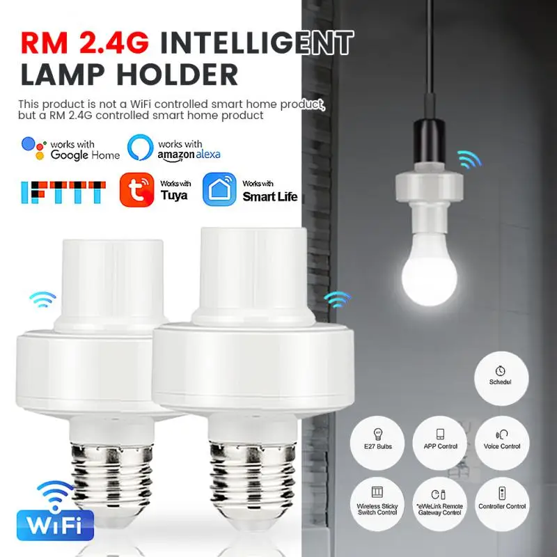 Protocol-Light-Bulb-Holder-White-E27-Lamp-Holder-Pc-2-4g-Smart-Light ...