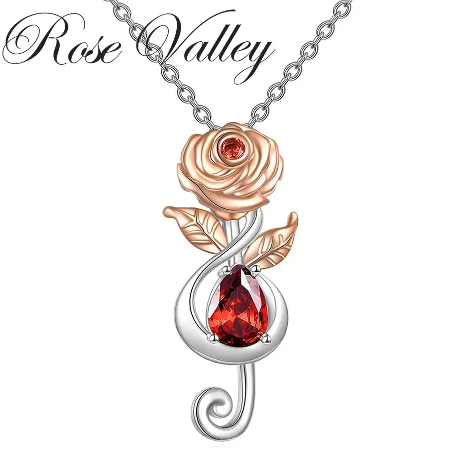 Rose-Valley-Rose-Flower-Pendant-Necklace-for-Women-Musical-Note ...