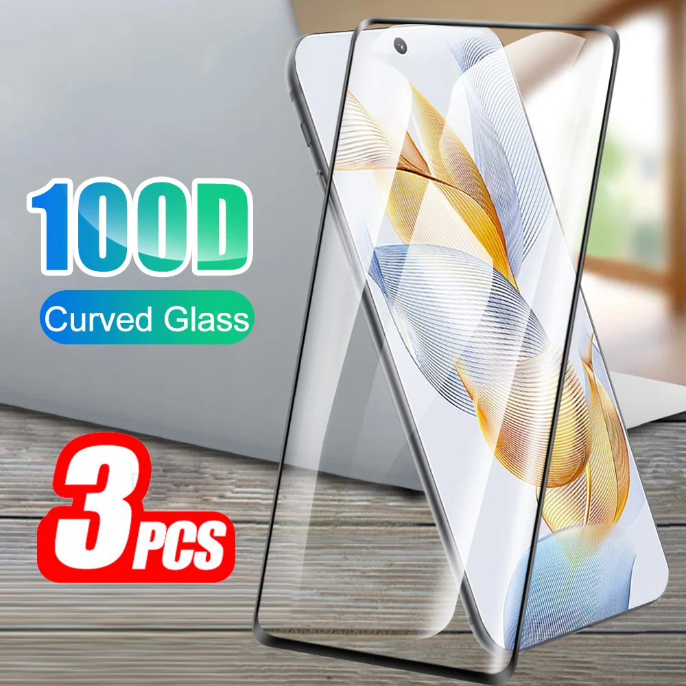 3Pcs-For-Honor-90-5G-Curved-Protective-Tempered-Glass-On-Honar-90-Honer ...