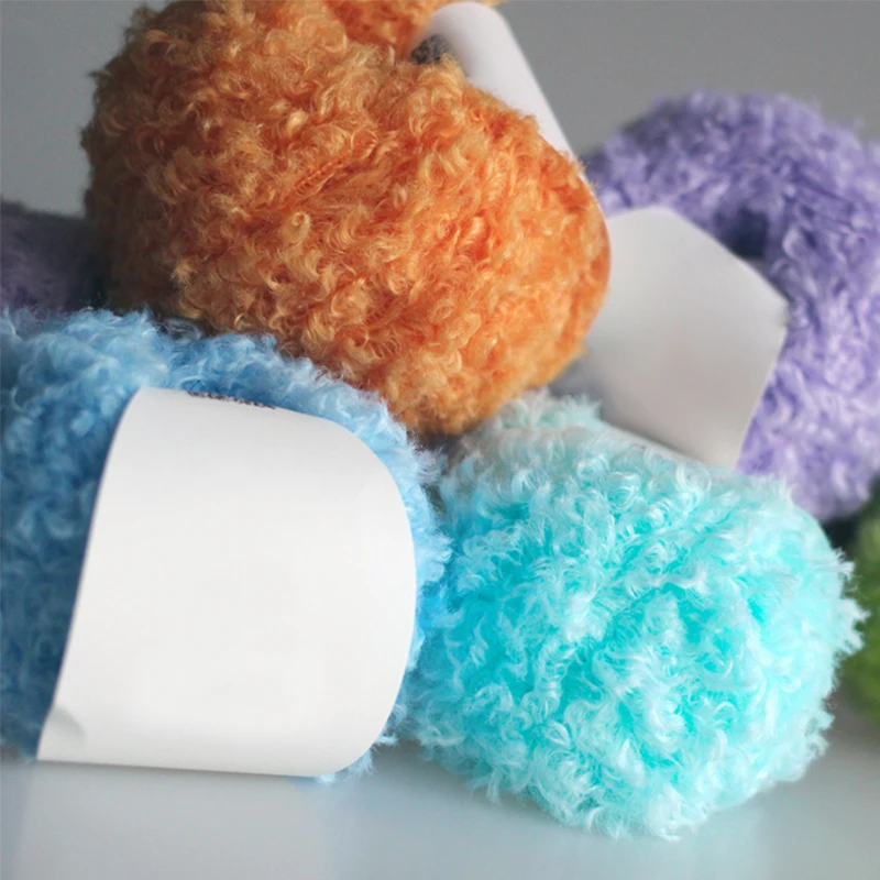 60m-Curly-Wool-Yarn-Hand-Woven-Imitation-Teddy-Curly-Hook-Crochet-Wool ...