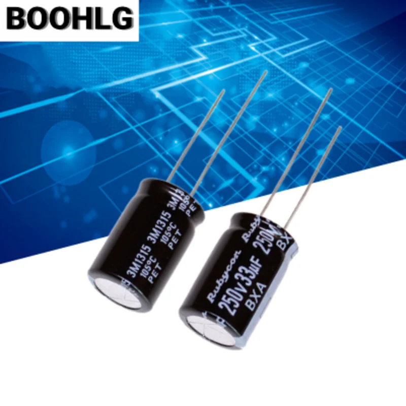 5pcs Rubycon Imported Electrolytic Capacitor 250v 33uf 12.5x20 Ruby Bxa High Frequency Long Life ...