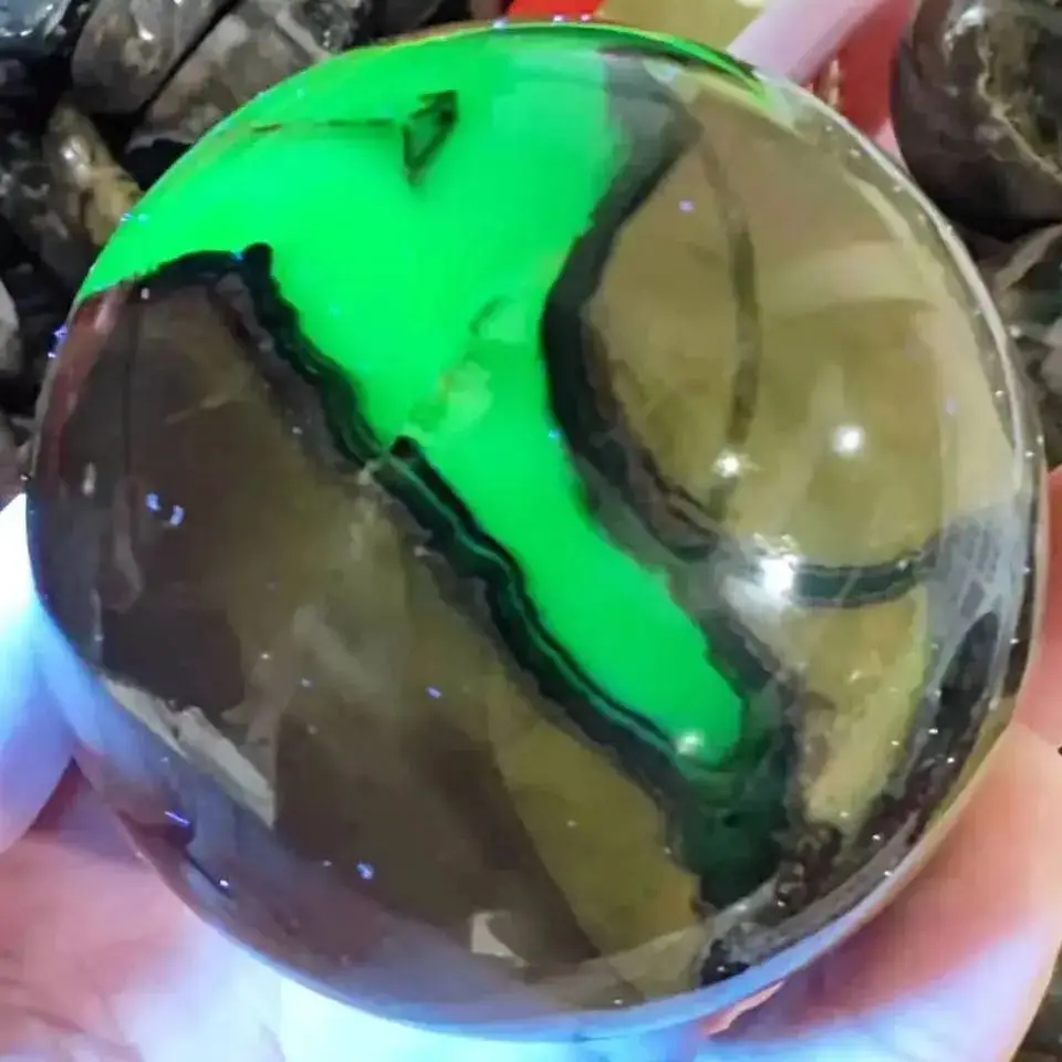 Natural-Volcano-Agate-Crystal-Sphere-UV-Reactive-Glowing-Light-Quartz ...