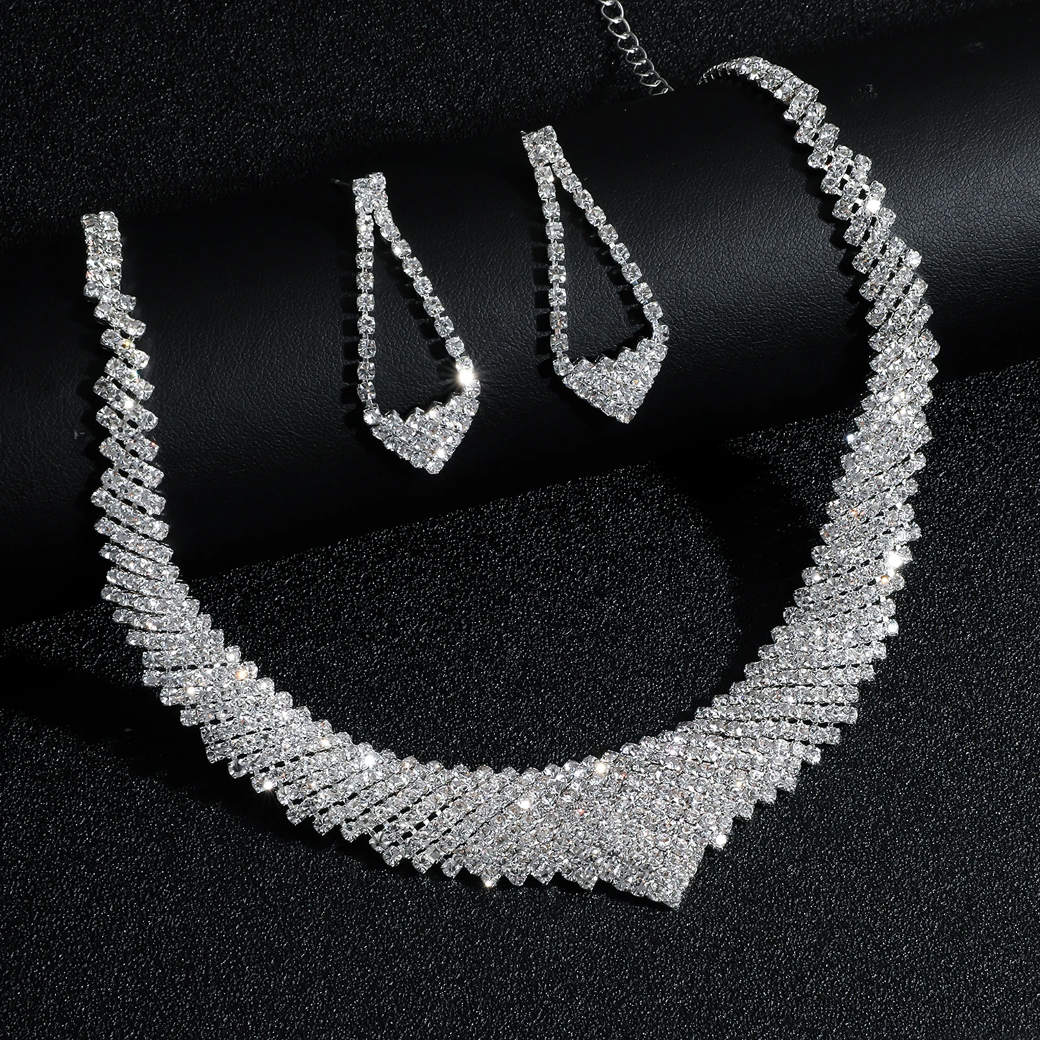 Kad-nlar-kristal-Diamante-Rhinestone-kolye-d-n-gelin-parti-zincir-kolye ...