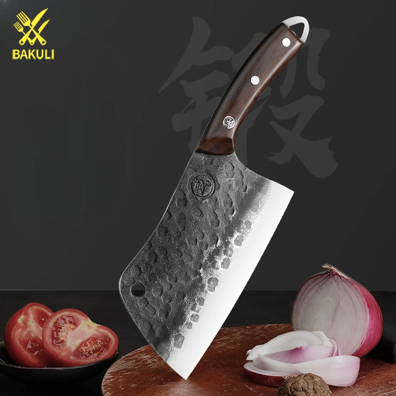 BAKULI Hand forged thickened bone chopping knife, household bone ...