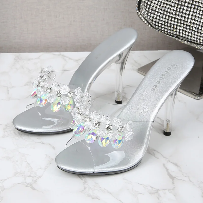 Pvc Transparent Slippers Diamond Open Toe Sexy Perspex Sandals Women ...