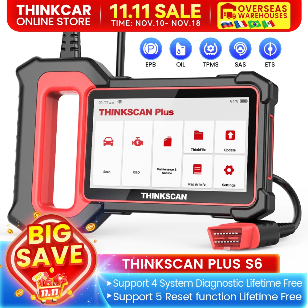 THINKCAR-herramientas-de-diagn-stico-de-coche-Thinkscan-Plus-S6-esc-ner ...