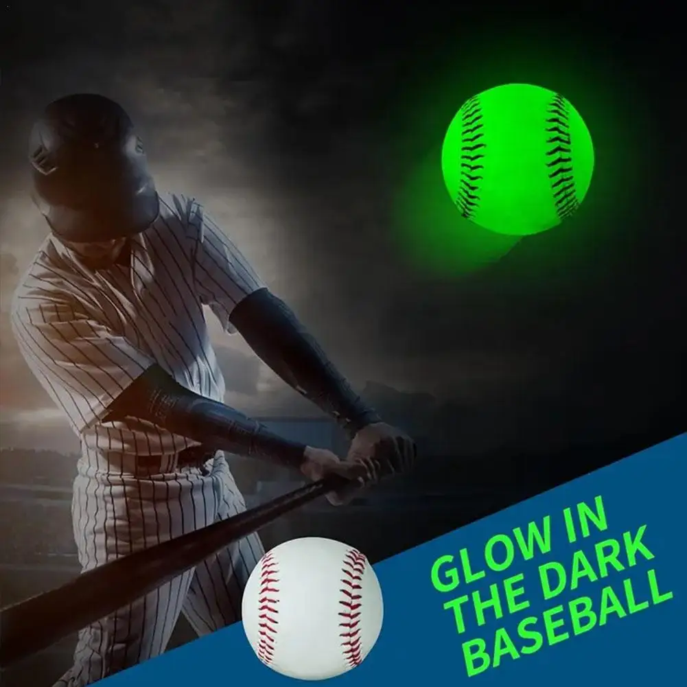 9 Inch Glow In The Dark Baseball PVC Luminous Night Training Ball ...