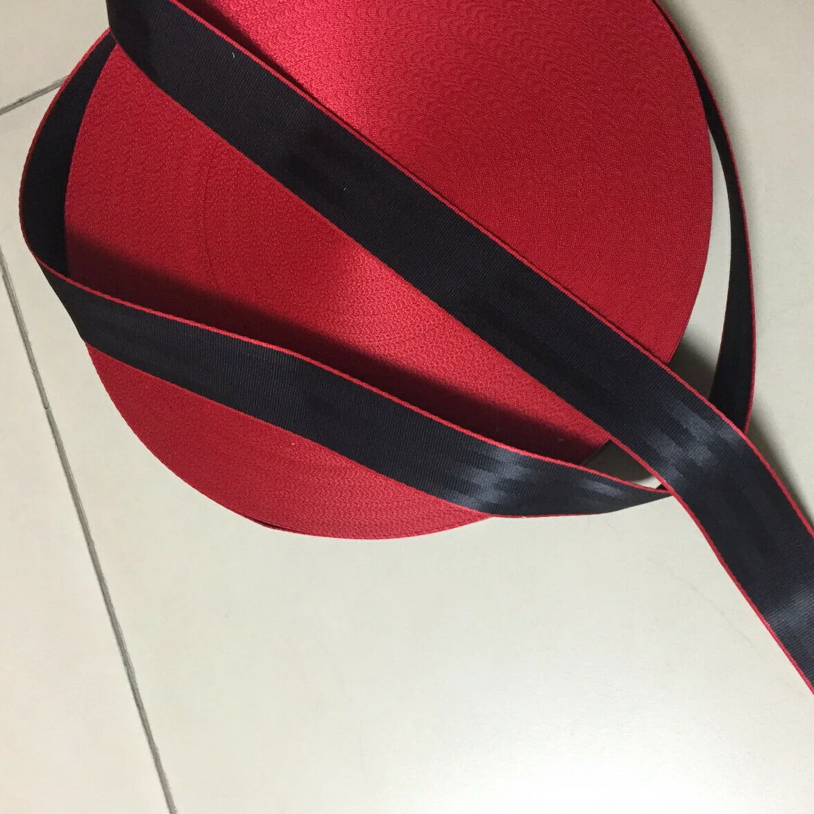 15meters-Roll-Seat-Belt-Webbing-Safety-Strap-Black-Color-with-Red-Edge ...