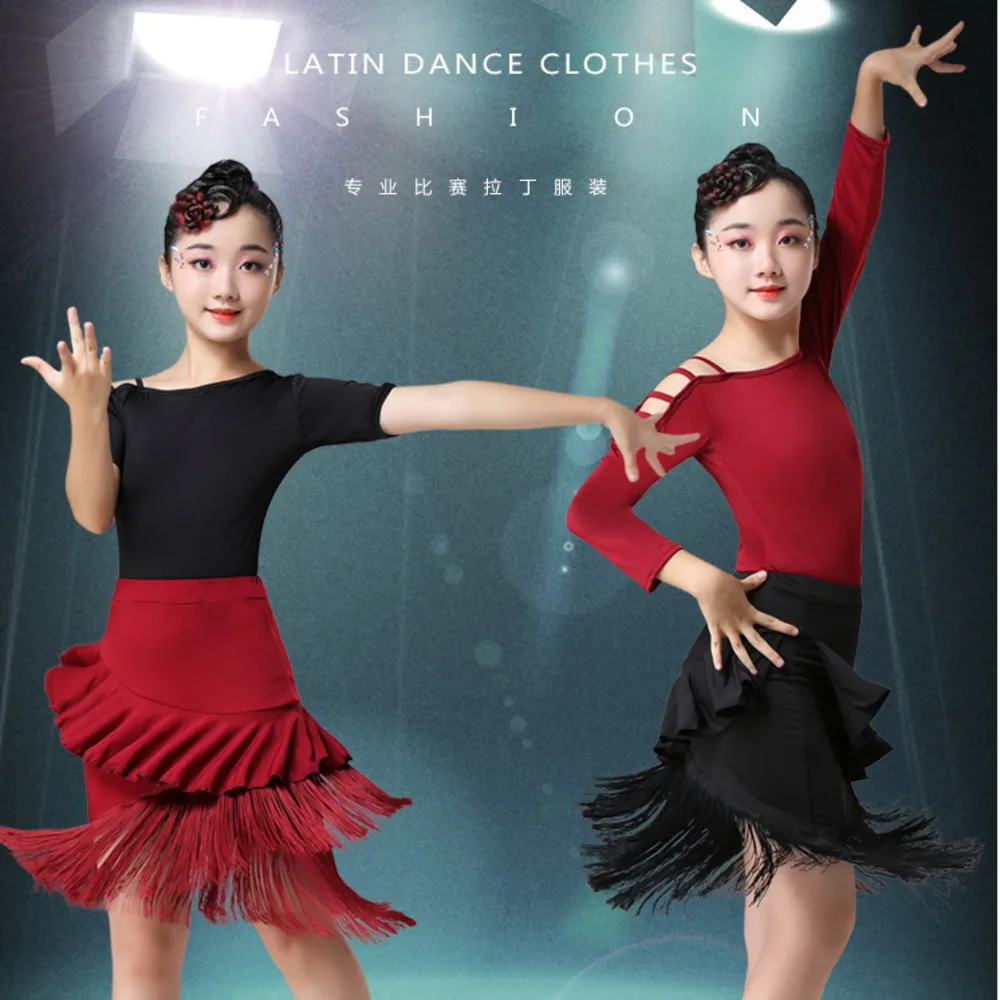 Tassel-Latin-Dance-Dress-For-Girls-Children-Salsa-Tango-Ballroom ...