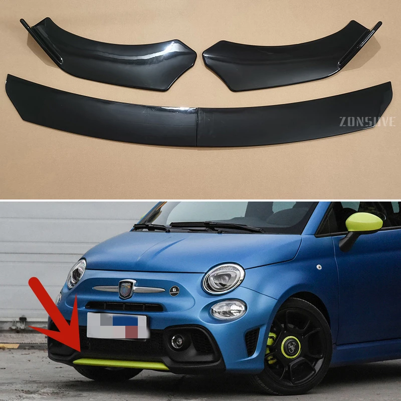 For-Fiat-Abarth-595-2021-2024-Year-Front-Bumper-Lip-Splitter-Spoiler ...