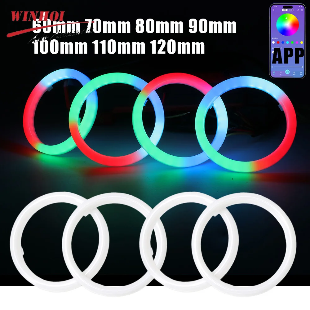 Dynamic Cotton RGB Angel Eyes Haro Ring APP Control 60mm 70mm 80mm 90mm ...