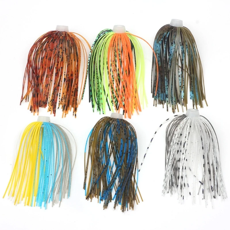 Silicone-Jig-Skirts-DIY-Rubber-Fishing-Jig-Lures-Fishing-Bait ...