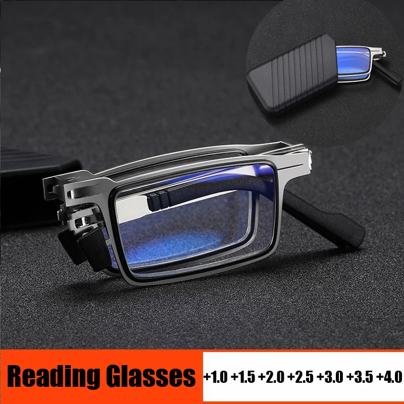 Metal-Foldable-Reading-Glasses-Men-Anti-Blue-Light-Portable-Presbyopia ...