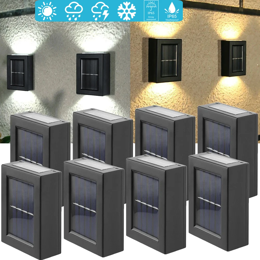 1-16Pcs-Solar-Up-and-Down-Spot-Lights-Outdoor-Street-Wall-Light-Solar ...