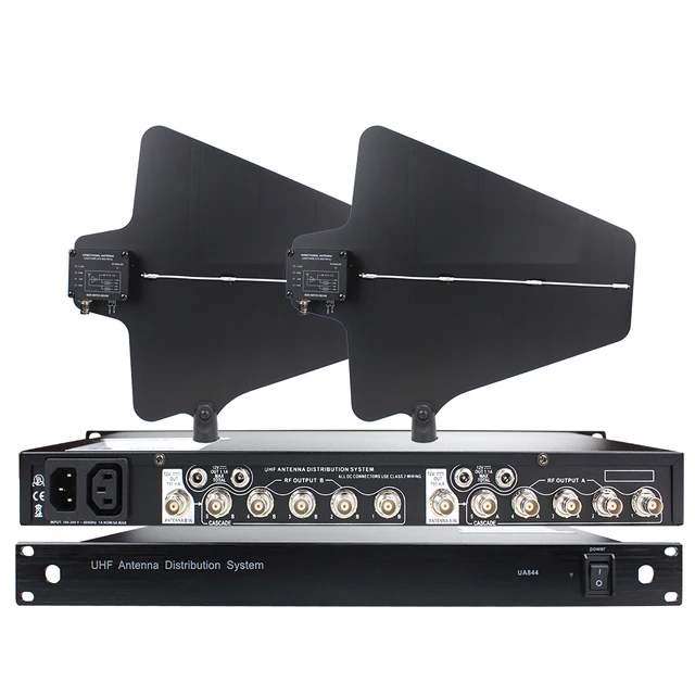 UA844 UA845 안테나 증폭기, 5 채널 전력 분배기 시스템, 무선 마이크용 초광대역 UHF 500-950MHz