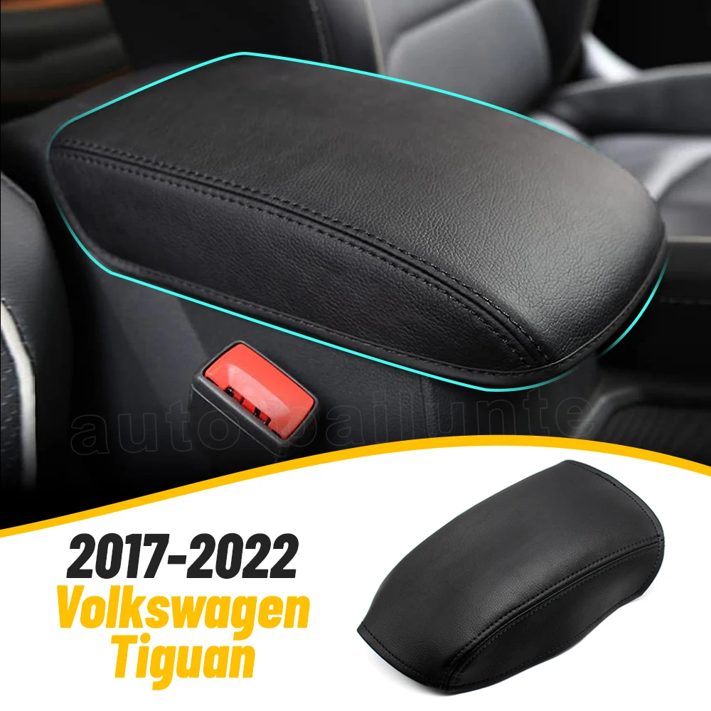 Car-Armrest-Box-Cover-Black-Leather-Center-Console-Saver-Covers-Fit-for ...