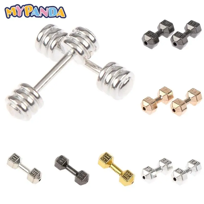 2Pcs/lot 1/12 Dollhouse Barbell Dumbbells Fitness Weights Gym Model Toy ...