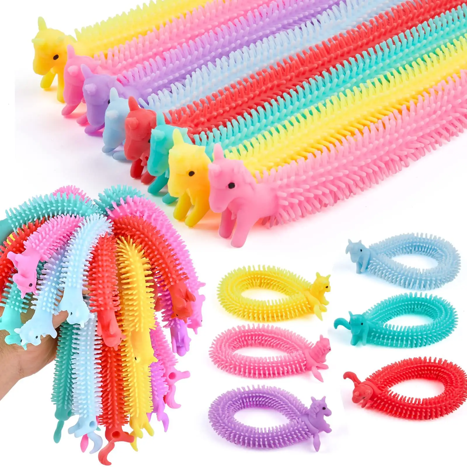 10-30PCS-Unicorn-Worm-Noodle-Fidget-Toys-Stretchy-String-Sensory-Toys ...