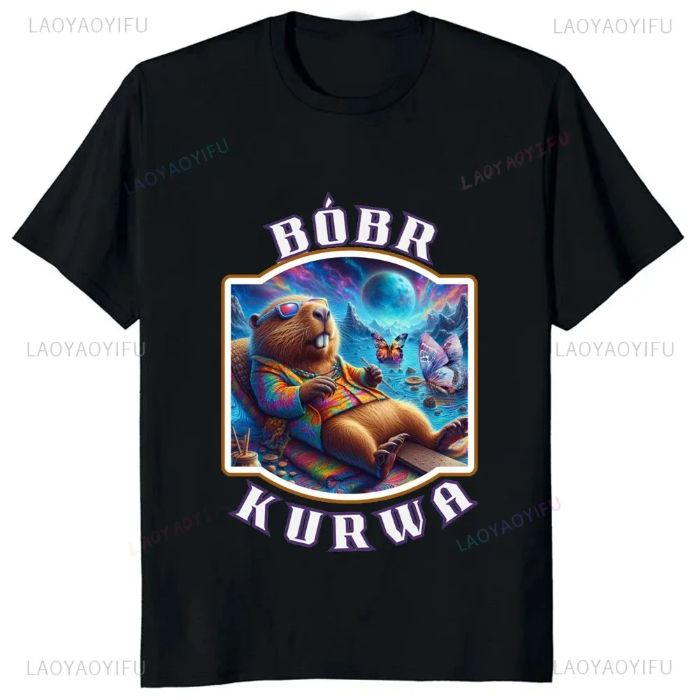 Bobr-Kurwa-Meme-Funny-Printed-Cartoon-T-Shirt-Casual-Fashion-Harajuku-Style-Streetwear-Man-T ...