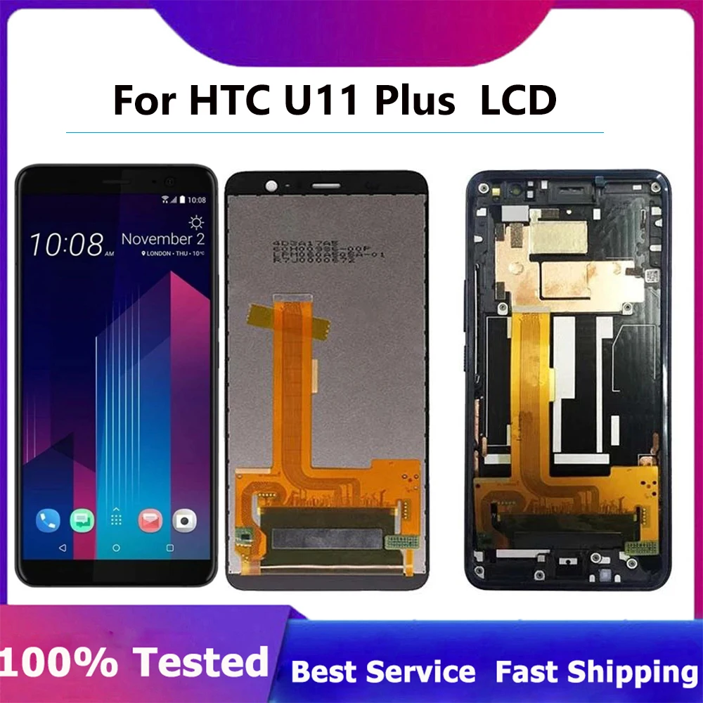 100% Tested For HTC U11 Plus LCD Display Touch Screen Digitizer ...