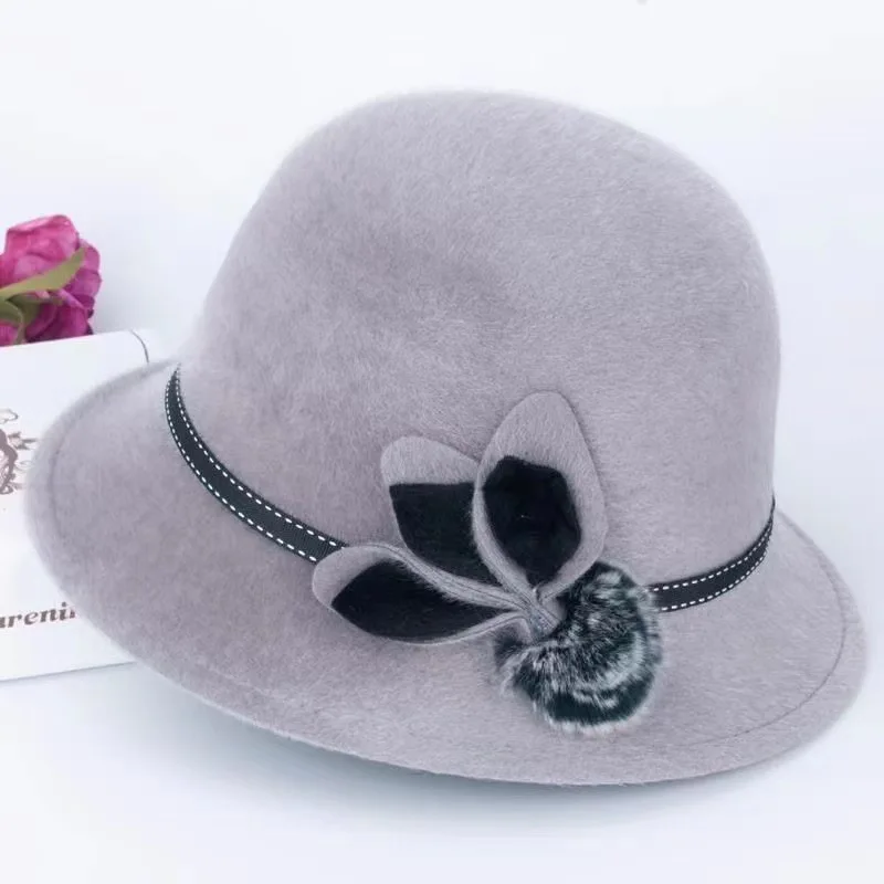 Autumn-Winter-Wool-Hats-Ladies-Dome-Hat-Vintage-Elegant-Fedoras-Cap ...