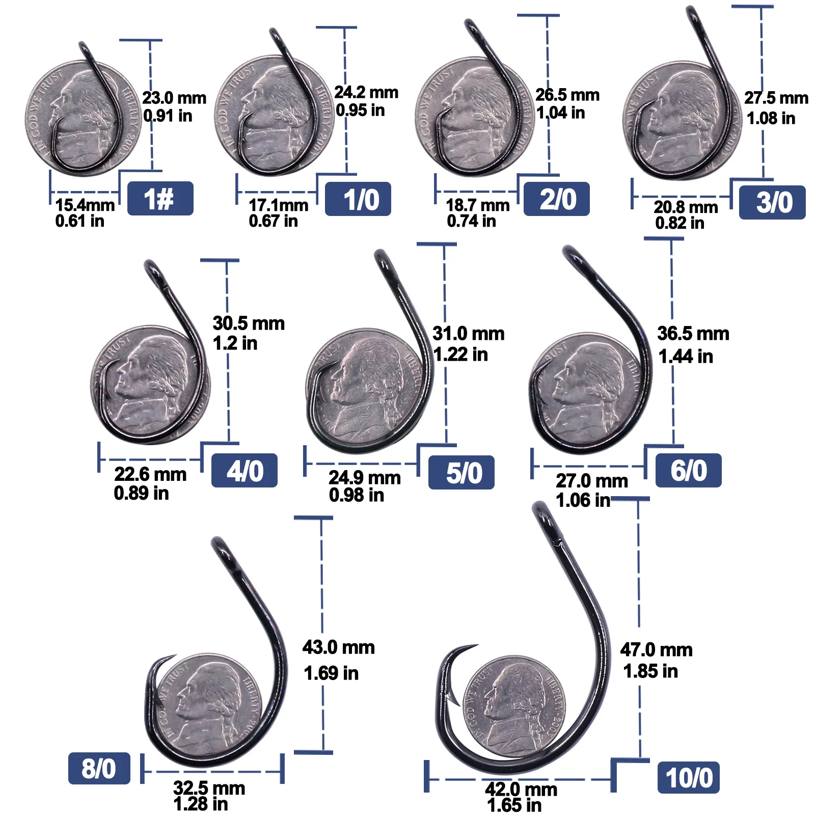 High Carbon Steel Saltwater Circle Hooks - 25-50 pcs - Easy Fishing Tackle