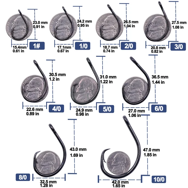 High Carbon Steel Saltwater Circle Hooks - 25-50 pcs - Easy Fishing Tackle