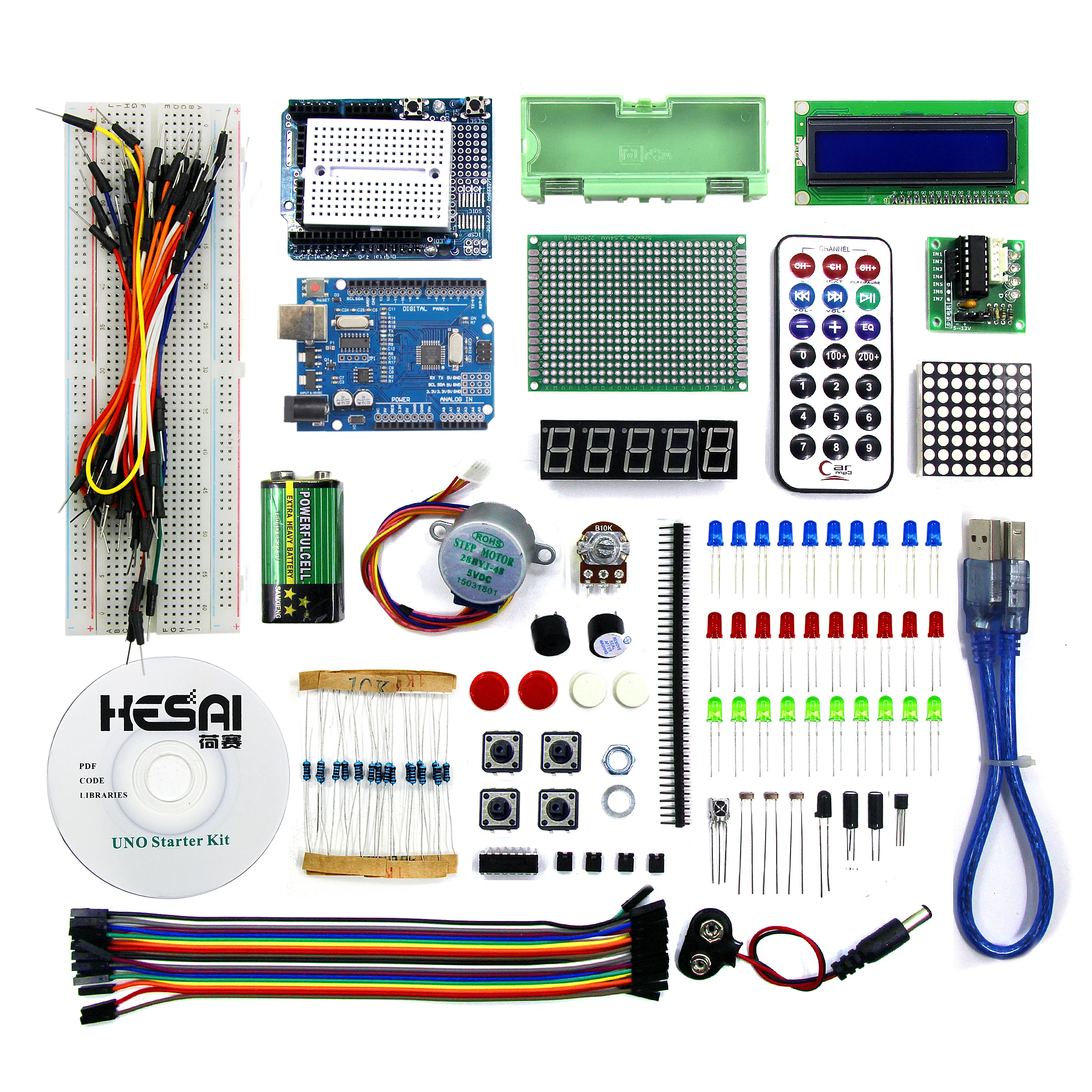 Smart Electronics Uno R3 Basic Starter Learning Kit Upgrade Version For ...
