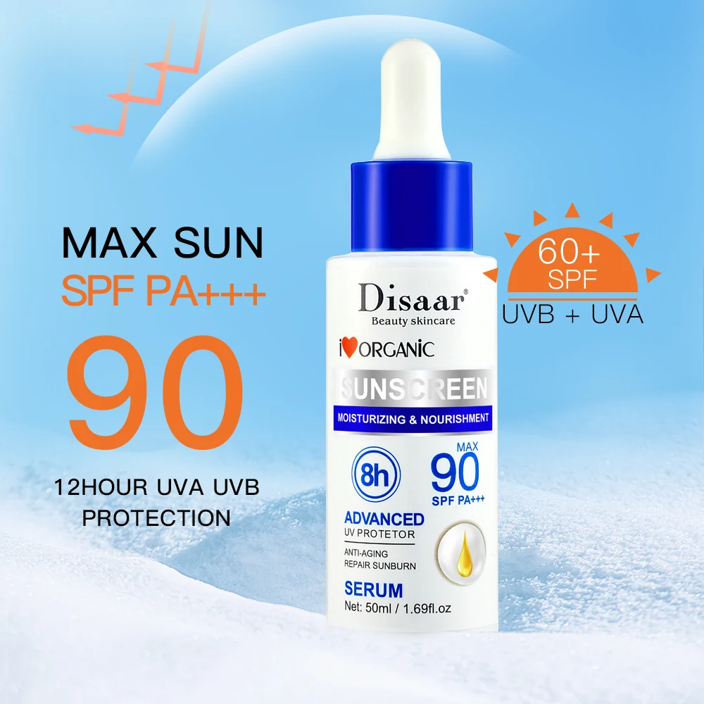 Disaar SPF 90 Sunscreen Serum Long Lasting UV Protector Sunblock ...