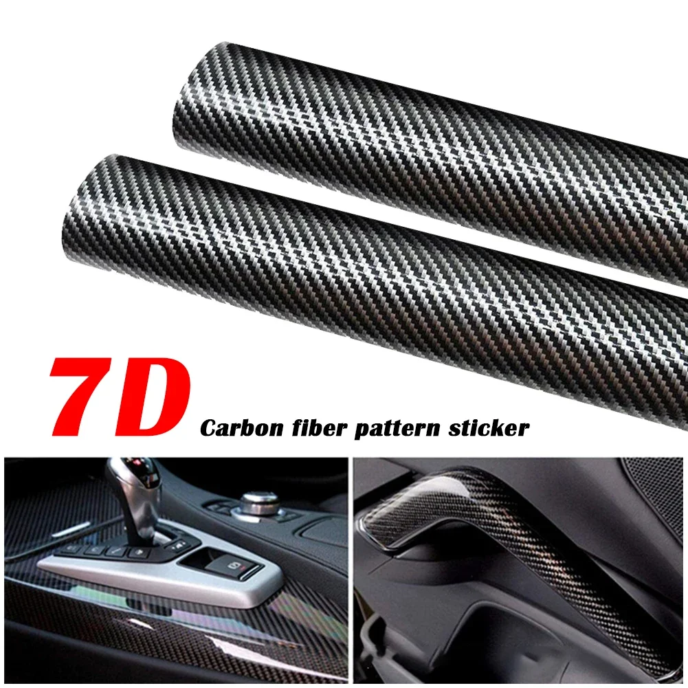 High-Glossy-7D-Carbon-Fiber-Vinyl-Wrap-Film-Waterproof-Car-Stickers ...