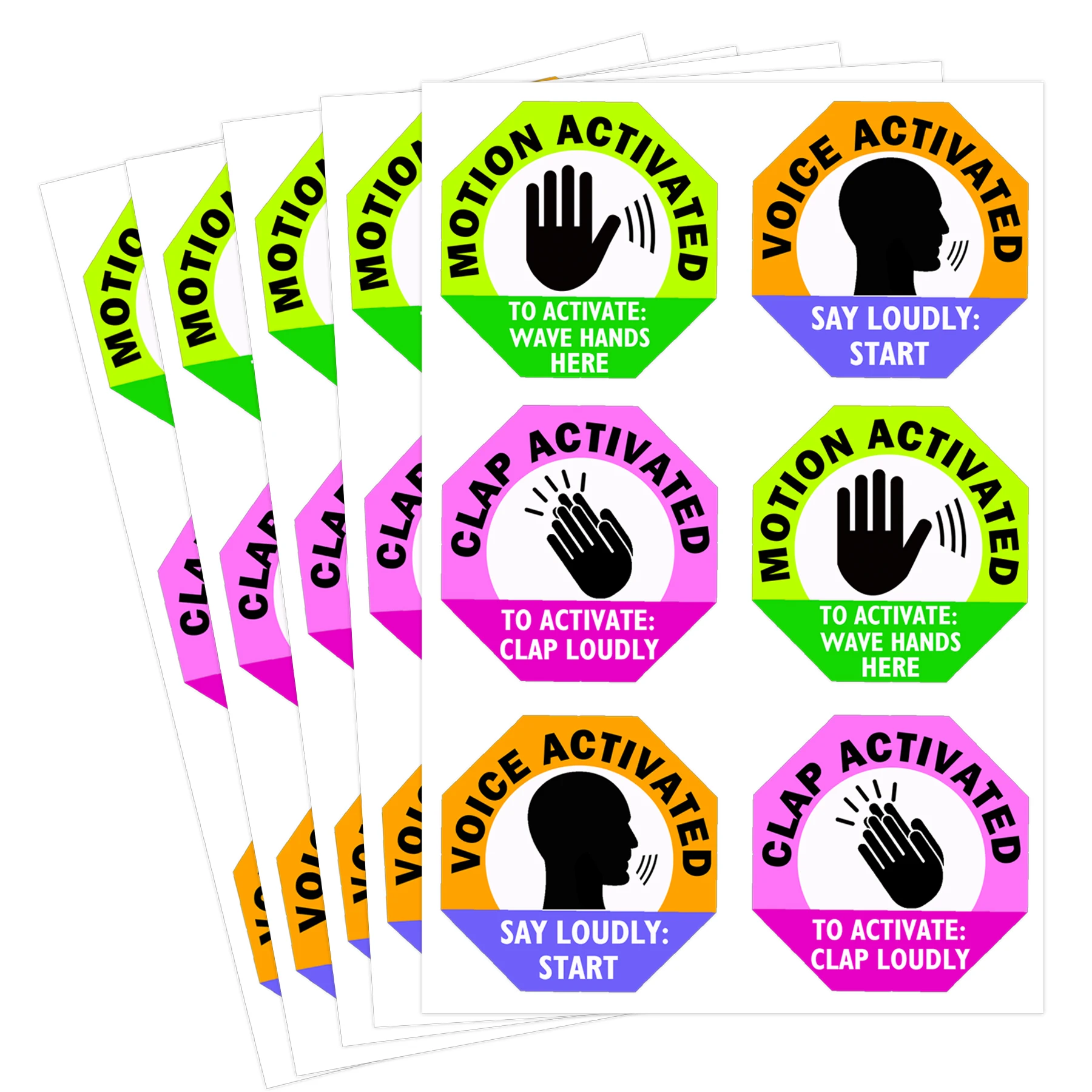 120-Pcs-Voice-Clap-Motion-Activated-Stickers-Funny-Joke-Labels-2-Inch ...