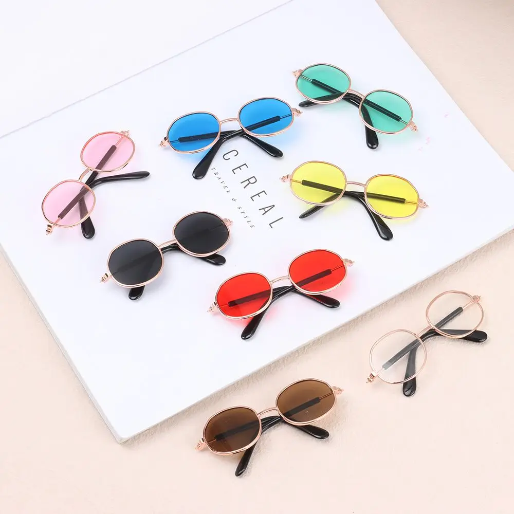 Miniature Doll Lovely Glasses Plush Doll Metal Round Frame Doll ...