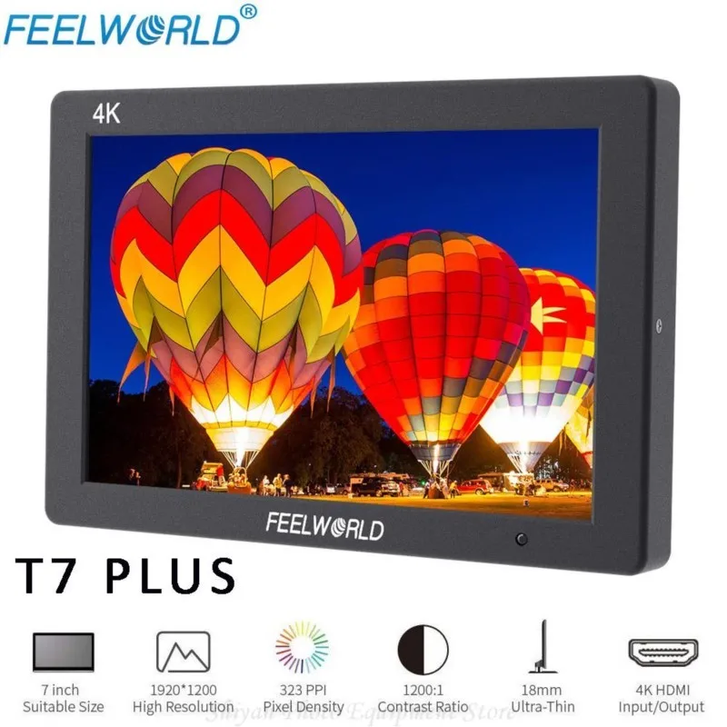 FEELWORLD T7 PLUS 7" 3D LUT IPS 1920x1200 On camera Field Monitor ...