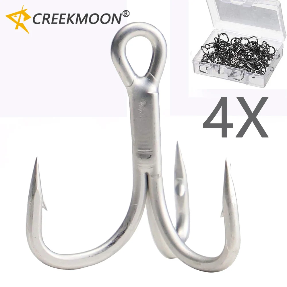 Saltwater Strong Treble Hooks 20Pcs/box Large Size 4X Triple Fishing ...