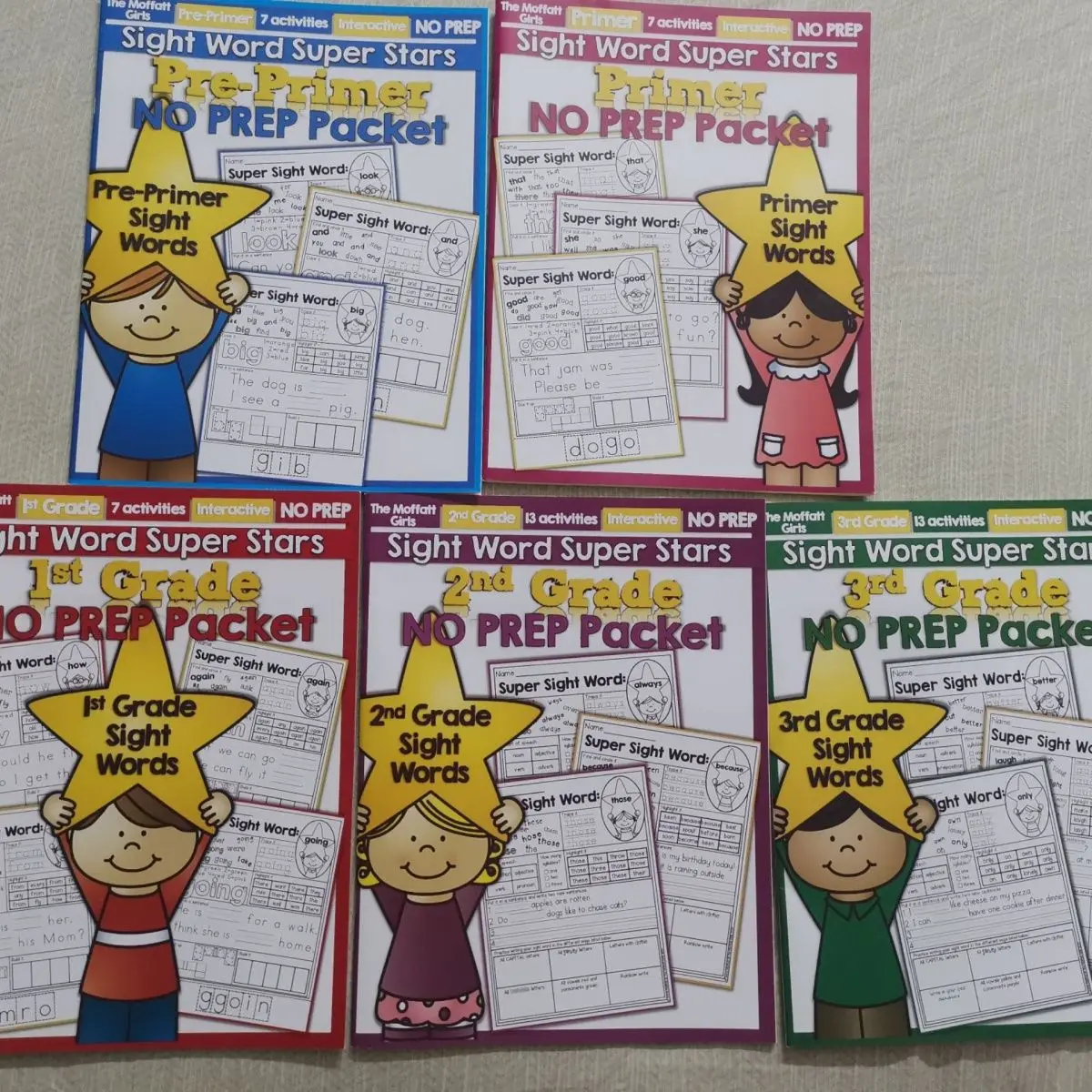 5-Books-Set-English-Sight-Word-Super-Stars-Pre-Primer-to-3rd-Grade ...
