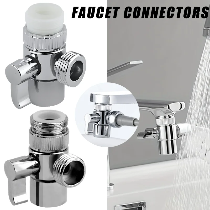 Plastic-Zinc-Alloy-Switch-Faucet-Adapter-Kitchen-Sink-Splitter-Diverter ...